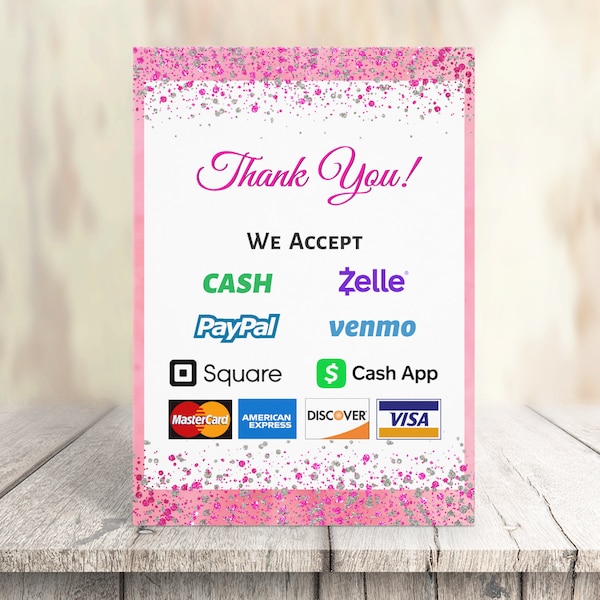 We Accept Zelle Sign - Etsy