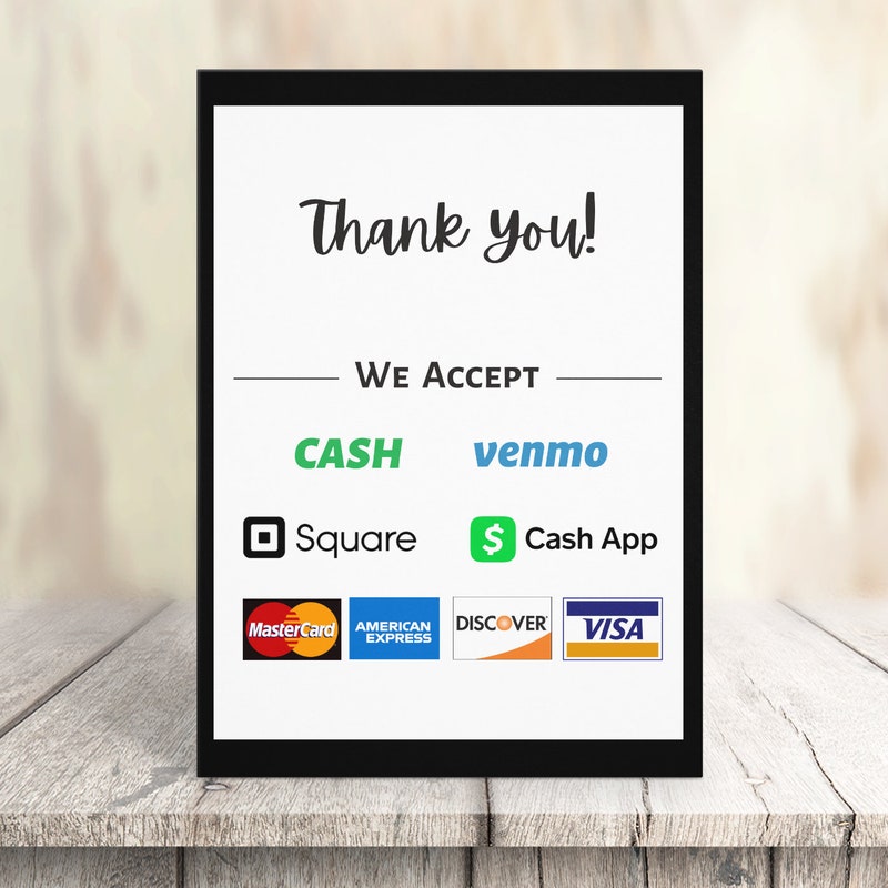 Payments Accepted Sign - Etsy
