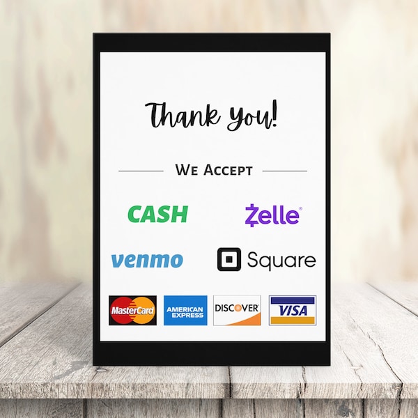 We Accept Cash and Credit Cards Sign - Etsy