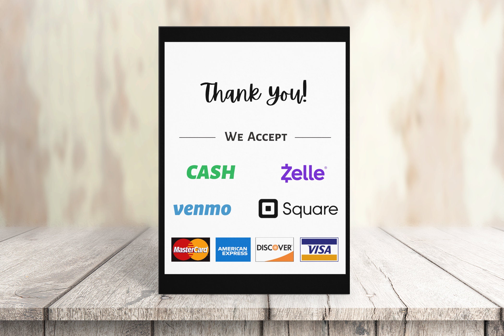 Printable We Accept Credit Card Signs