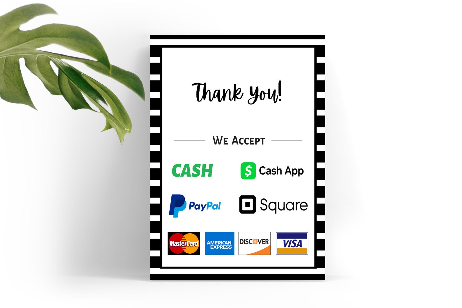 Printable Payment Sign | We Accept Credit Cards Sign | Vendor Payment ...