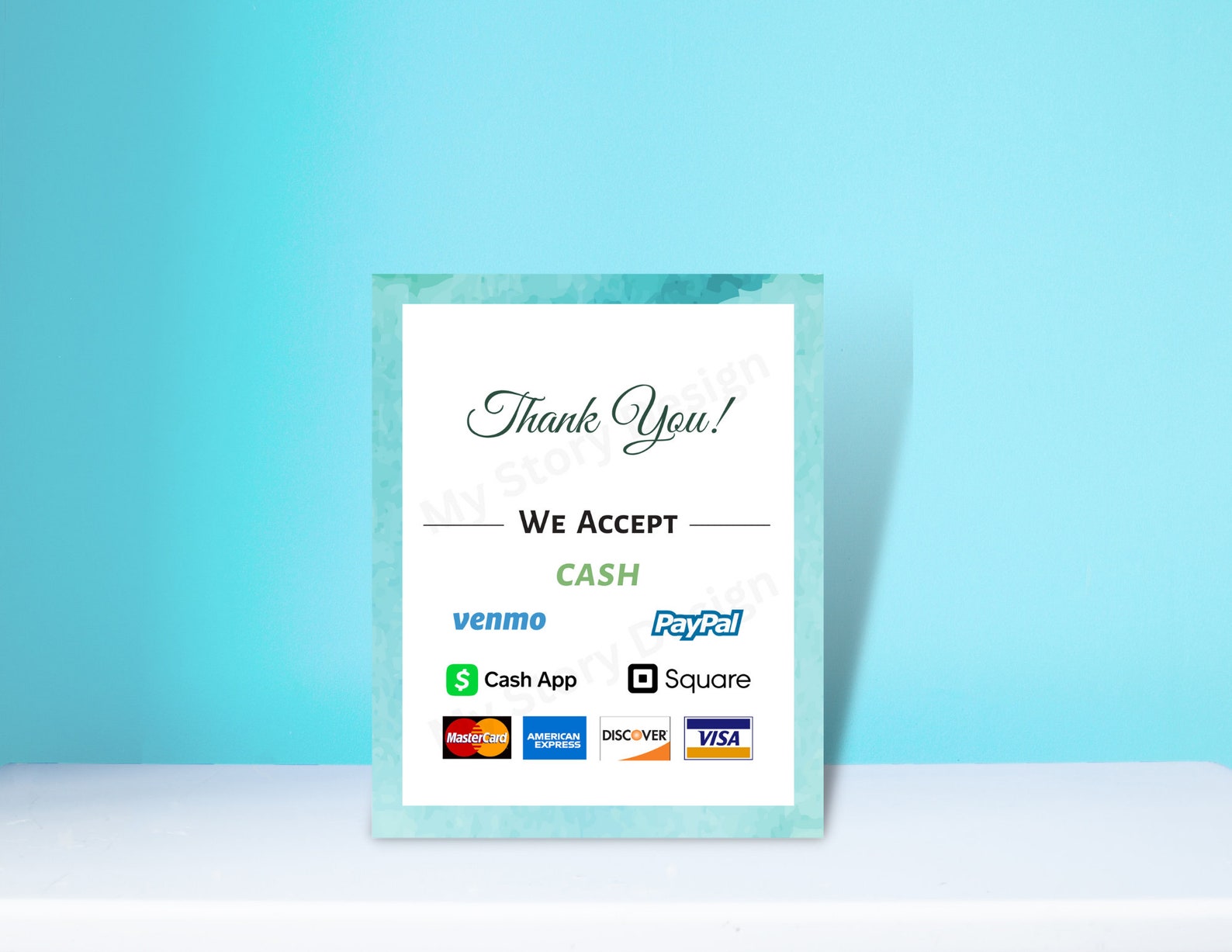 Printable Payment Methods Sign | Vendor Booth Display (digital Download ...
