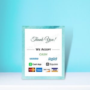 Printable Payment Sign | We Accept Credit Cards Sign | Vendor Payment ...