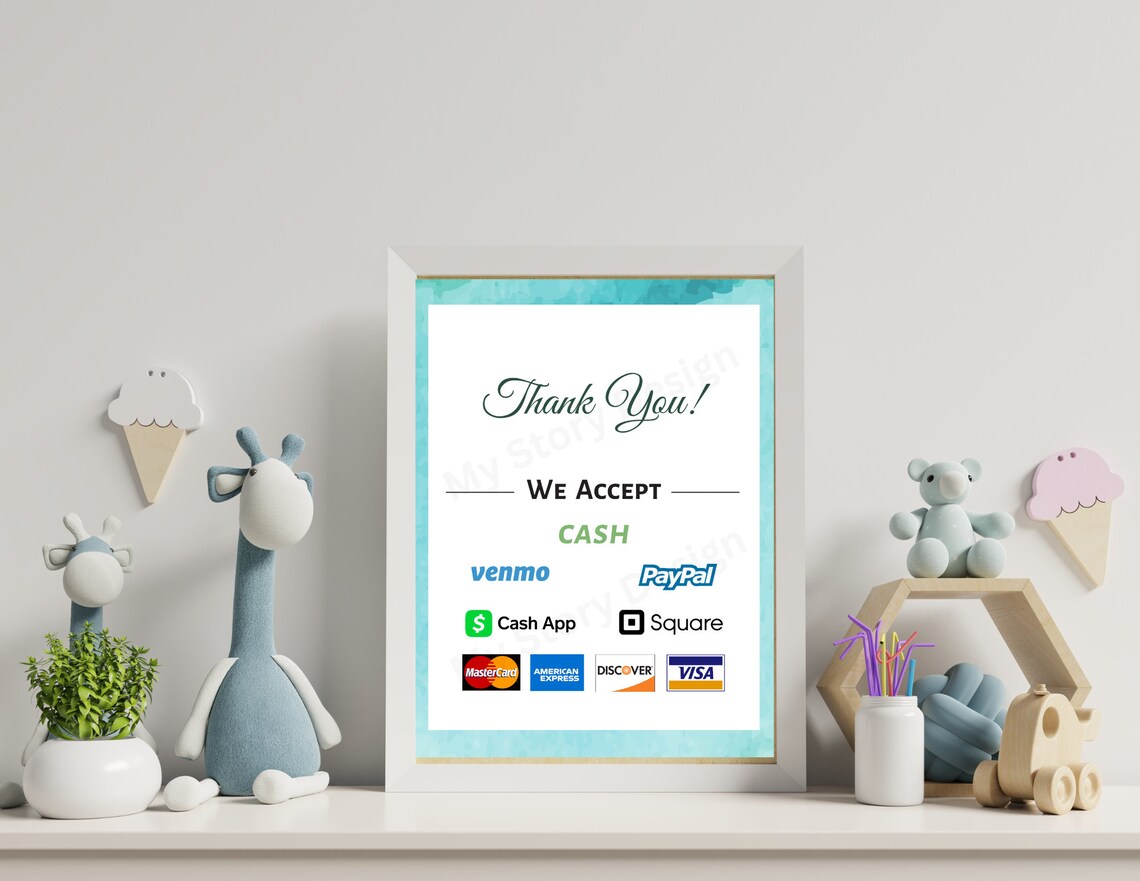 Printable Payment Methods Sign | Vendor Booth Display (digital Download ...