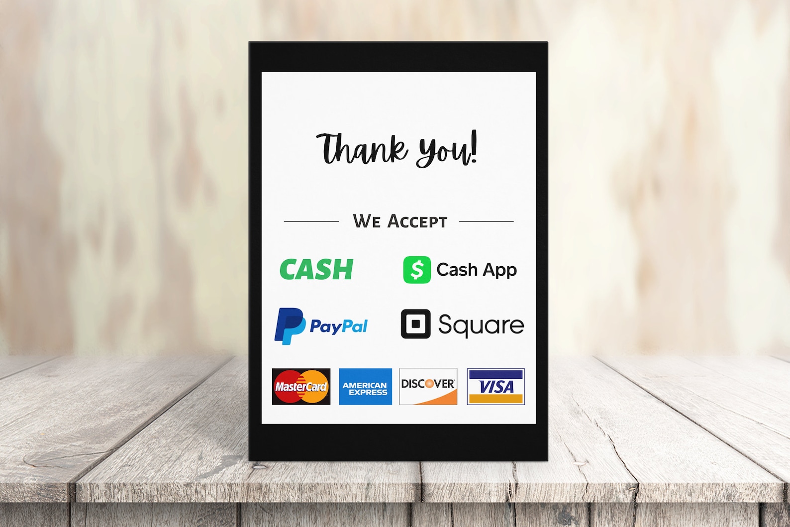Payment Accepted Sign | Vendor Event Printable (instant Download) - Etsy