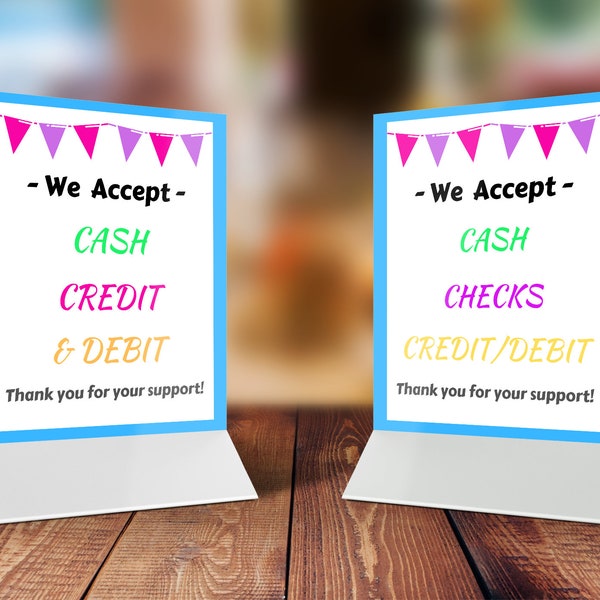 Credit Card Signage - Etsy