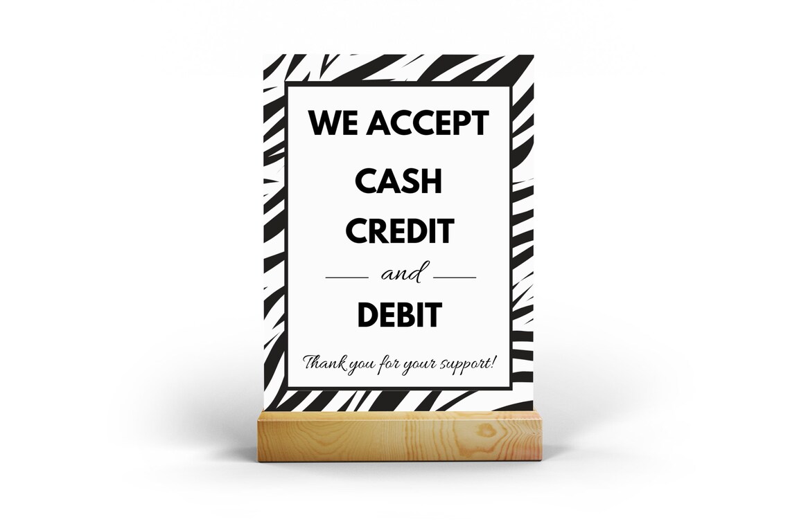 Printable Payment Sign Payment Method Sign We Accept - Etsy Canada
