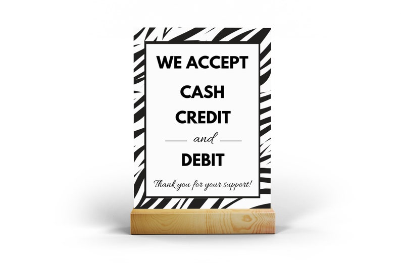 Printable Payment Sign Payment Method Sign We Accept - Etsy