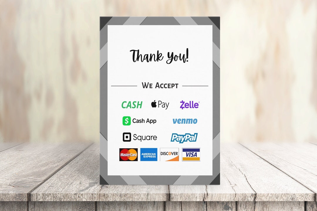 Printable Payment Sign | We Accept Credit Cards Sign | Vendor Payment ...