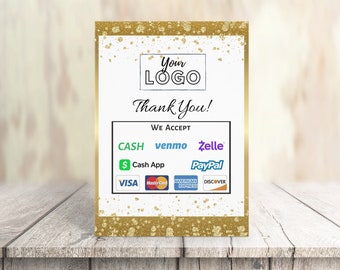 Printable Payment Sign We Accept Credit Cards Sign Vendor | Etsy