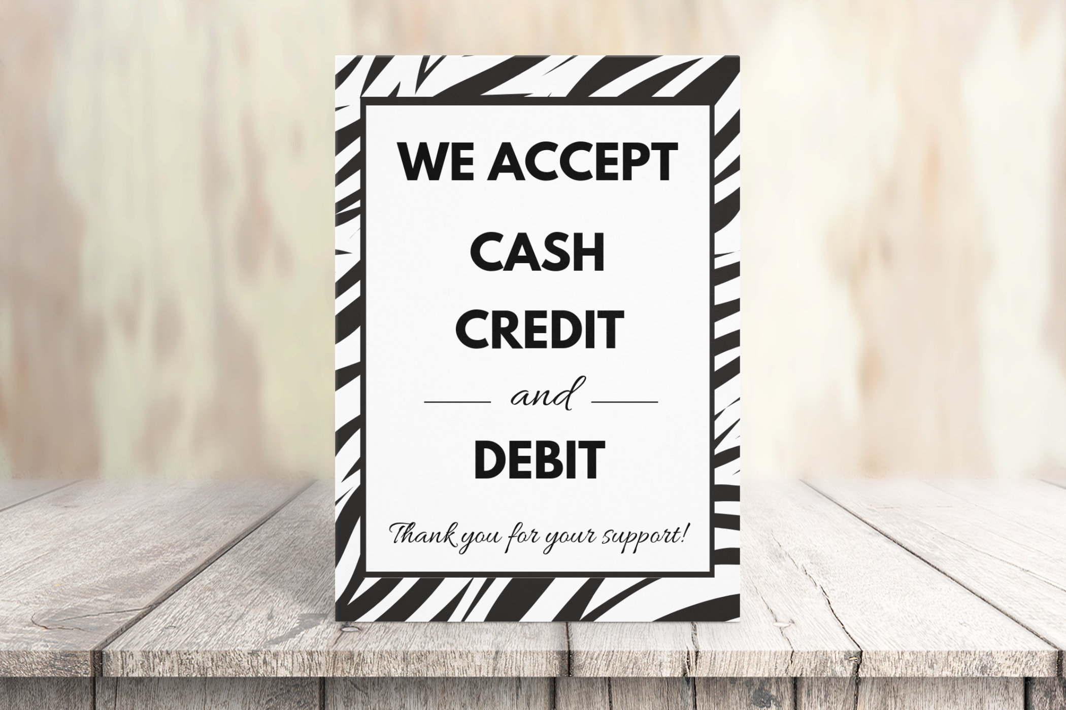 Printable Payment Methods Sign | Vendor Fair Credit Card Sign (digital ...