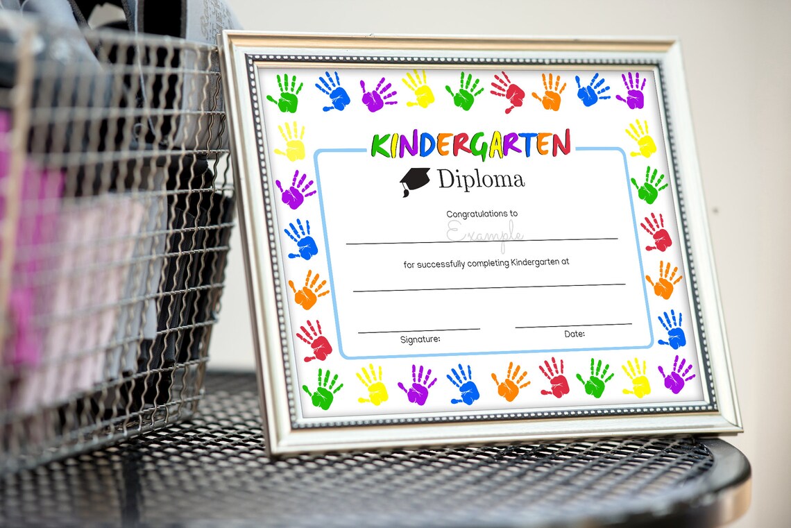 Kindergarten Graduation Diploma Instant Download | Etsy
