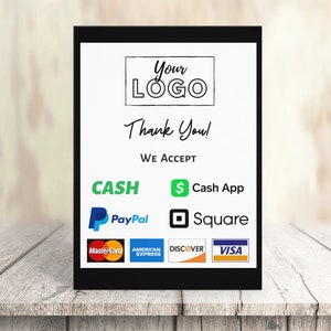 Printable Payment Sign | We Accept Credit Cards Sign | Vendor Payment ...