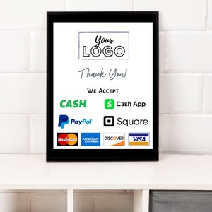 Printable Payment Sign We Accept Credit Cards Sign Vendor - Etsy