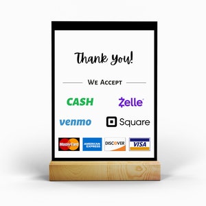 Printable Payment Sign | We Accept Credit Cards Sign | Vendor Payment ...