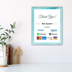 Printable Payment Sign | We Accept Credit Cards Sign | Vendor Payment ...