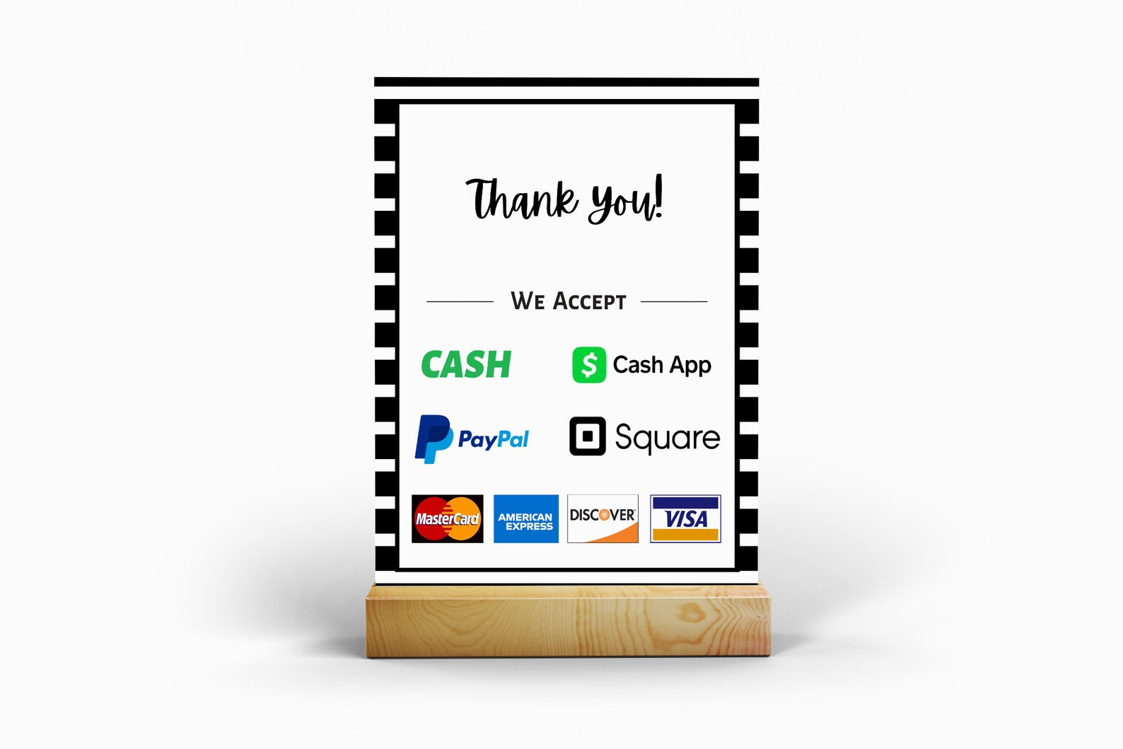 Printable Payment Sign | We Accept Credit Cards Sign | Vendor Payment ...