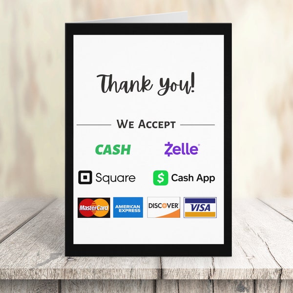 We Accept Zelle Sign - Etsy New Zealand