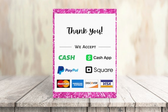 Printable Payment Sign We Accept Credit Cards Sign Vendor | Etsy