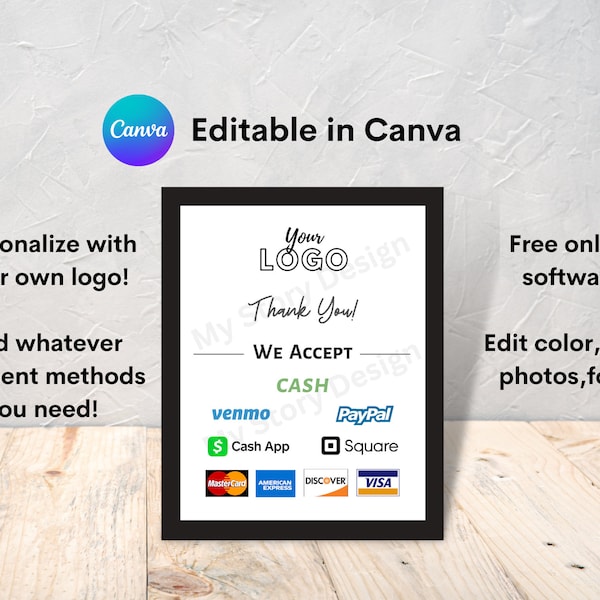 We Accept Credit Card Sign - Etsy