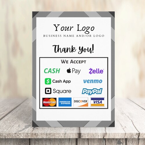 Printable Payment Sign We Accept Credit Cards Sign Vendor - Etsy