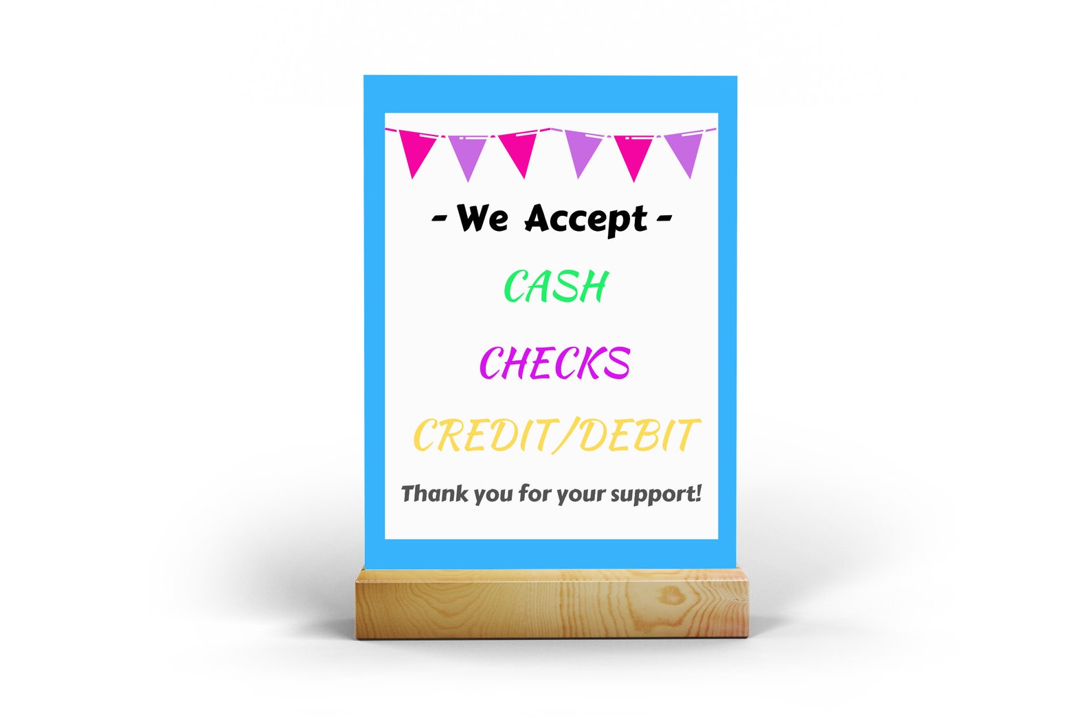 We Accept Credit Card Sign Payment Sign Fundraiser Sign - Etsy