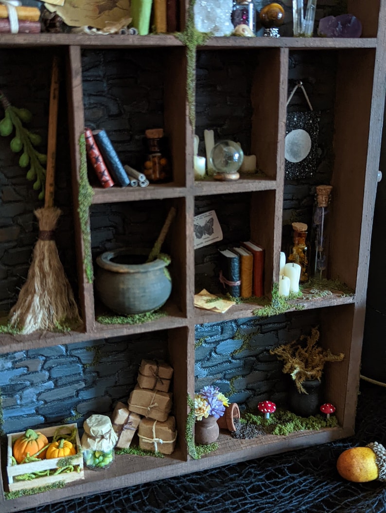 Mage Cabinet/witch Cabinet Filled With Miniatures and Magic, Book Nook ...