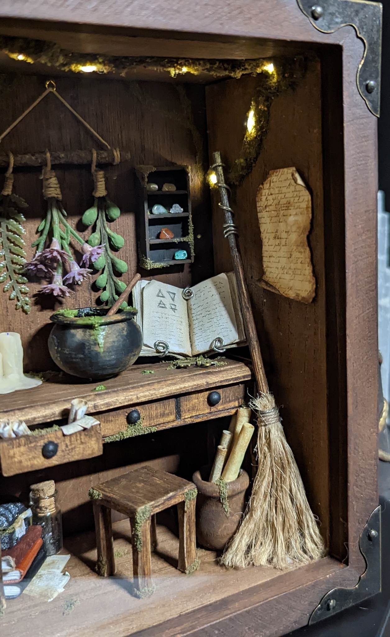 Magical Mage Room Miniature, Miniature Witch House, Light up LED ...