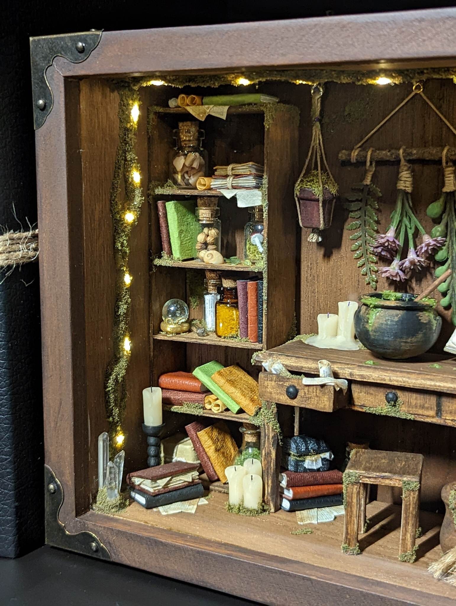 Magical Mage Room Miniature, Miniature Witch House, Light up LED ...