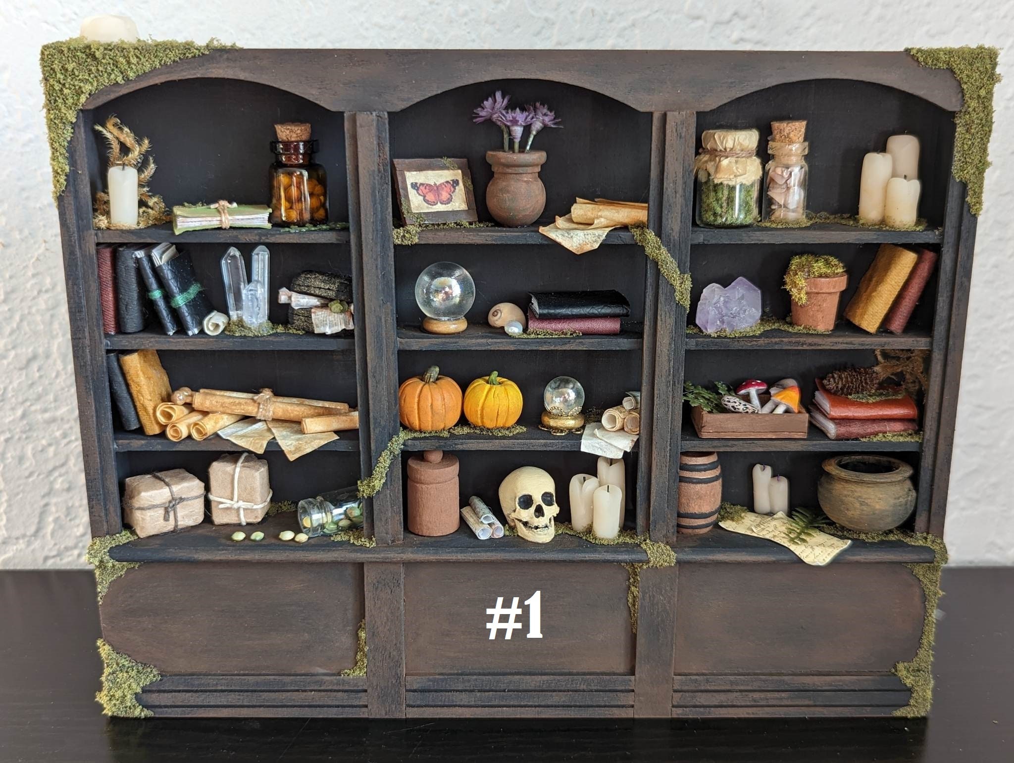 Apothecary Mage Cabinet, Witch Miniature Cabinet, Dollhouse Miniature ...