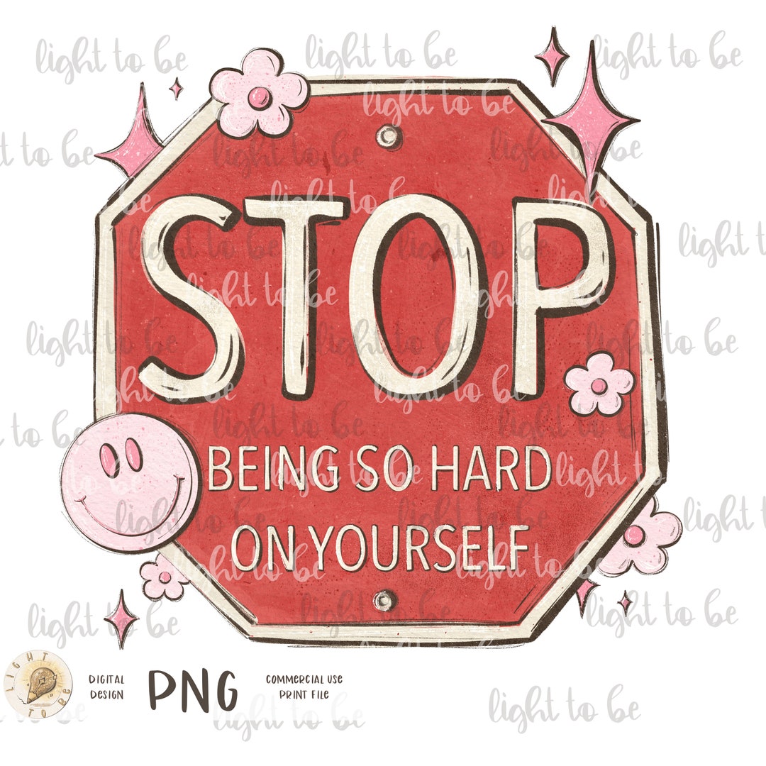 Stop Being so Hard on Yourself PNG, Valentine Hearts Love Retro Vintage ...