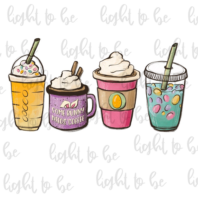 Easter Coffee Bunny PNG, Latte Iced Frappe Religious Christian Faith ...
