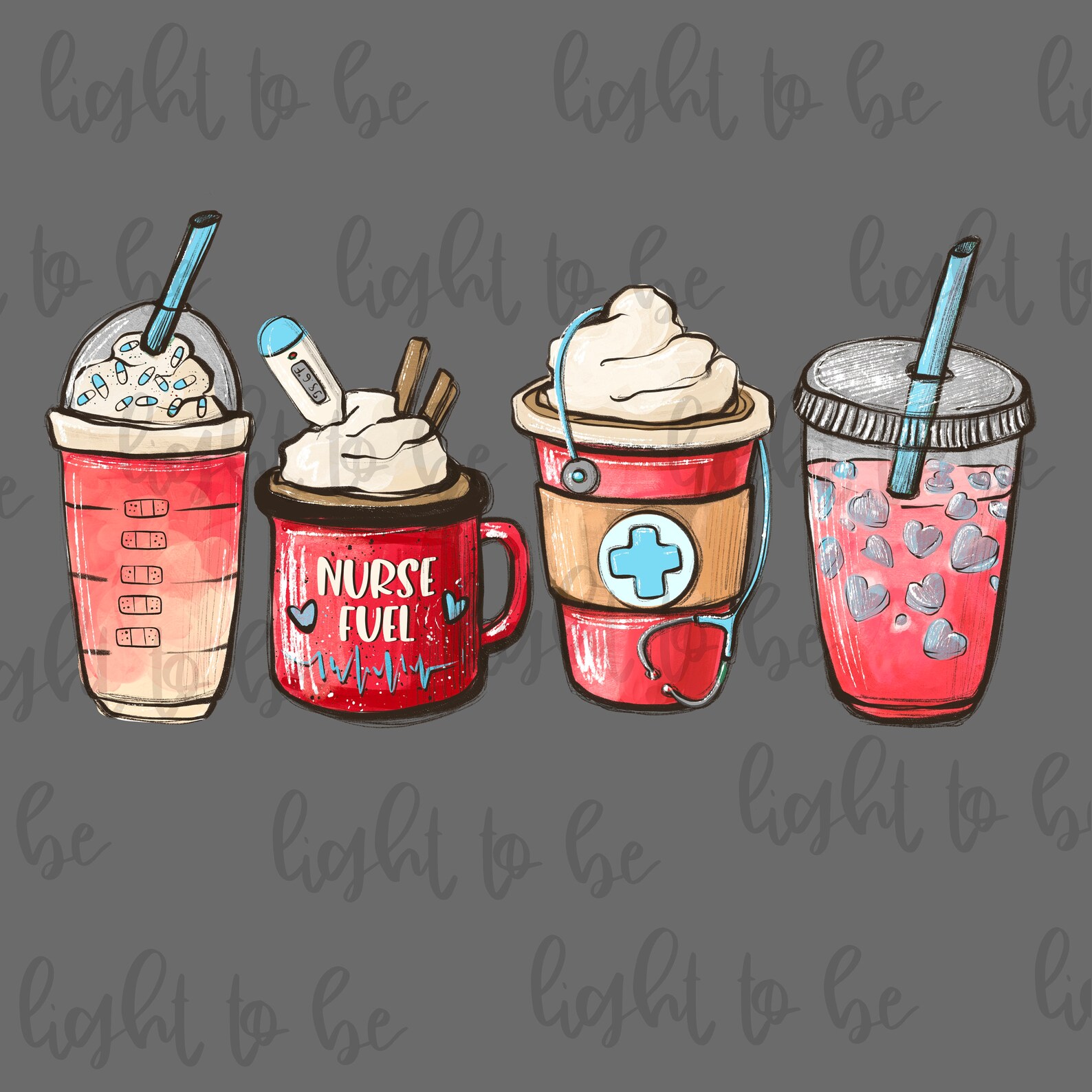 Nurse Coffee Lover PNG JPG Latte Iced Coffee Medical Funny - Etsy