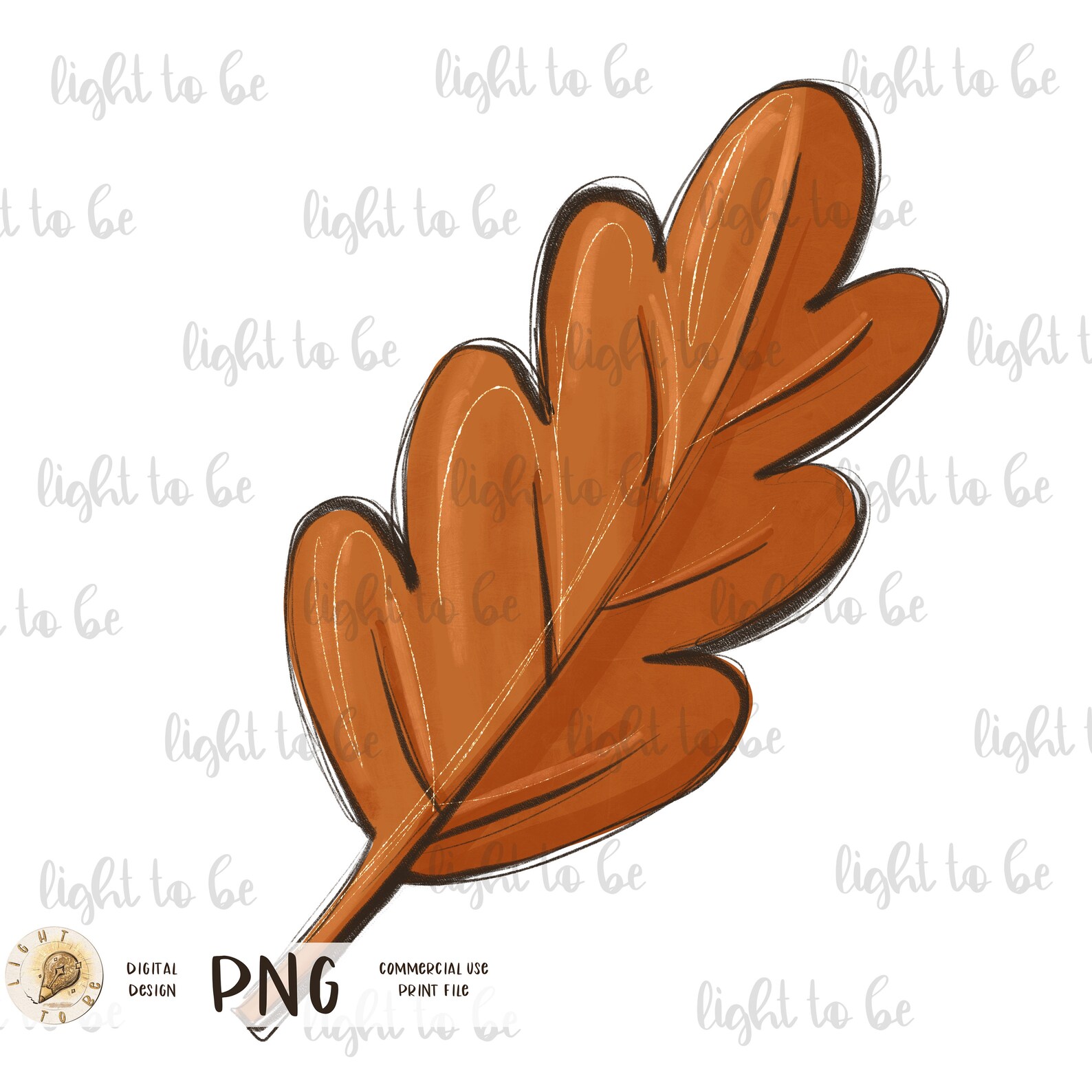 Fall Leaves Bundle 5 PNG, Warm Cozy Autumn Orange Digital File ...