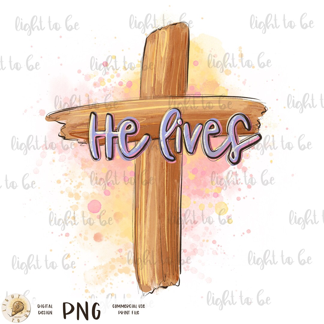 He Lives PNG, Purple Flowers Easter Rainbow Colorful Kid Jesus Christ ...
