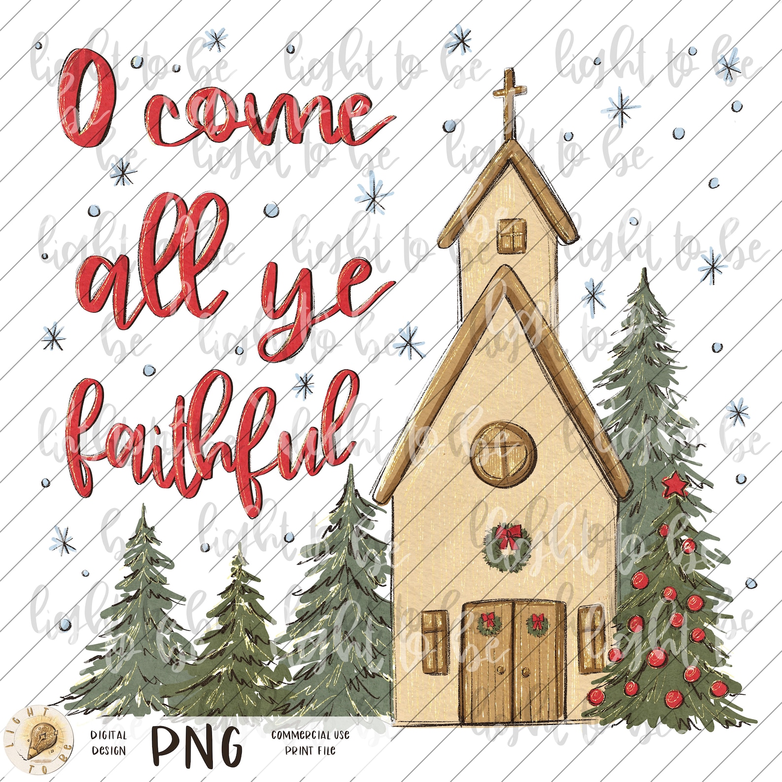 O Come All Ye Faithful PNG Christian Christmas Church Baby - Etsy