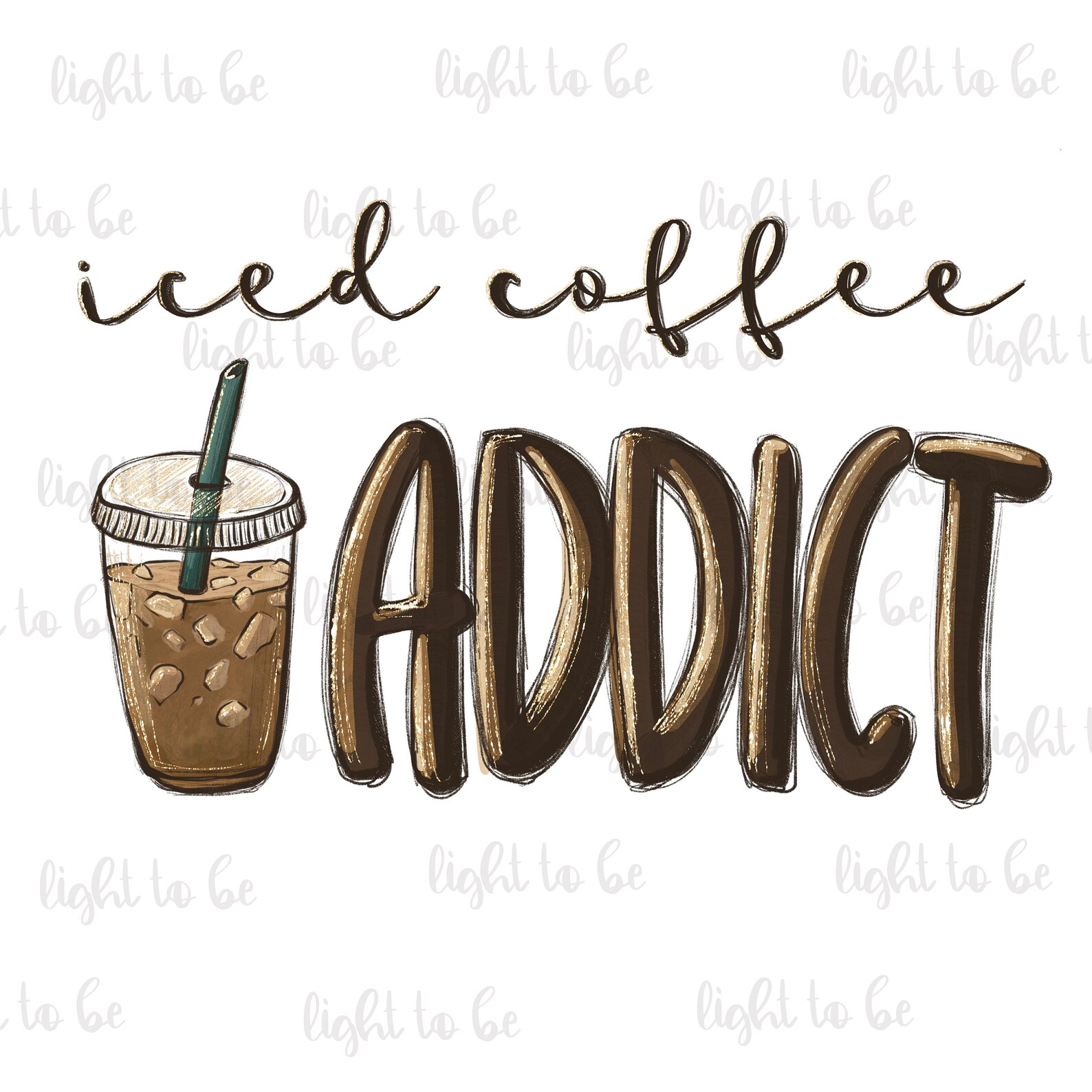 Iced Coffee Addict PNG Love Summer Latte Star Warm Cute Cozy - Etsy