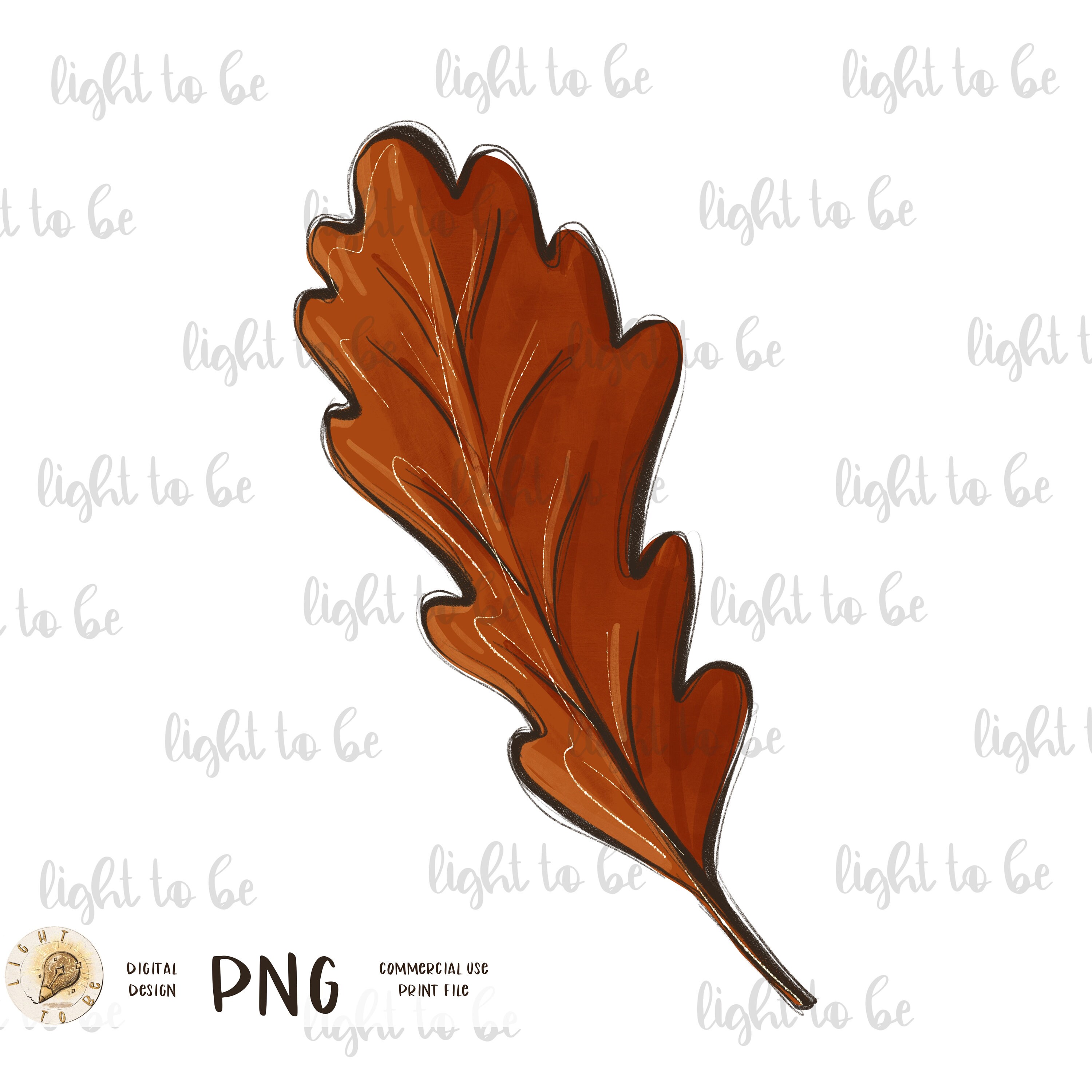 Fall Leaves Bundle 5 PNG, Warm Cozy Autumn Orange Digital File ...