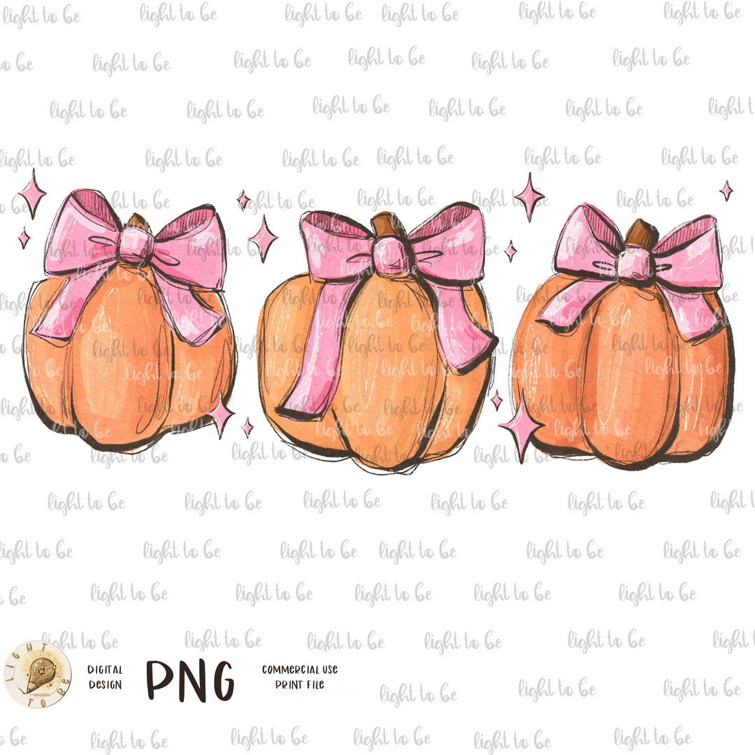 Coquette Pumpkins Pink Bows PNG, Pumpkin Everything, Hello Pumpkin Fall ...