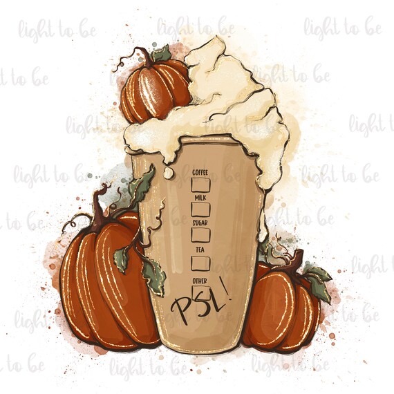 Fall Coffee PNG Pumpkin Spice Latte PSL Halloween Warm Cozy - Etsy