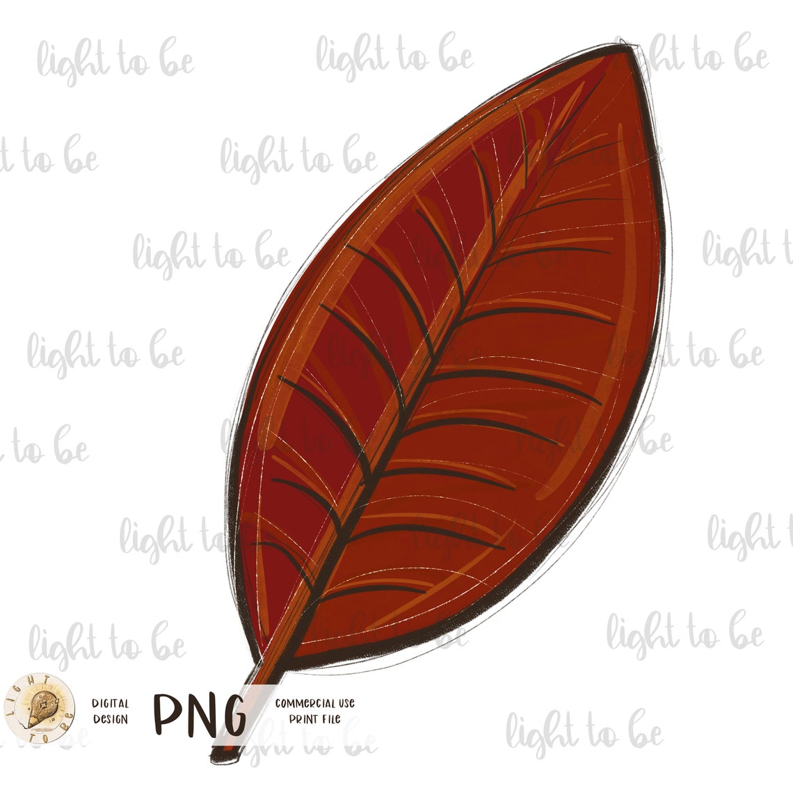 Fall Leaves Bundle 5 PNG, Warm Cozy Autumn Orange Digital File ...