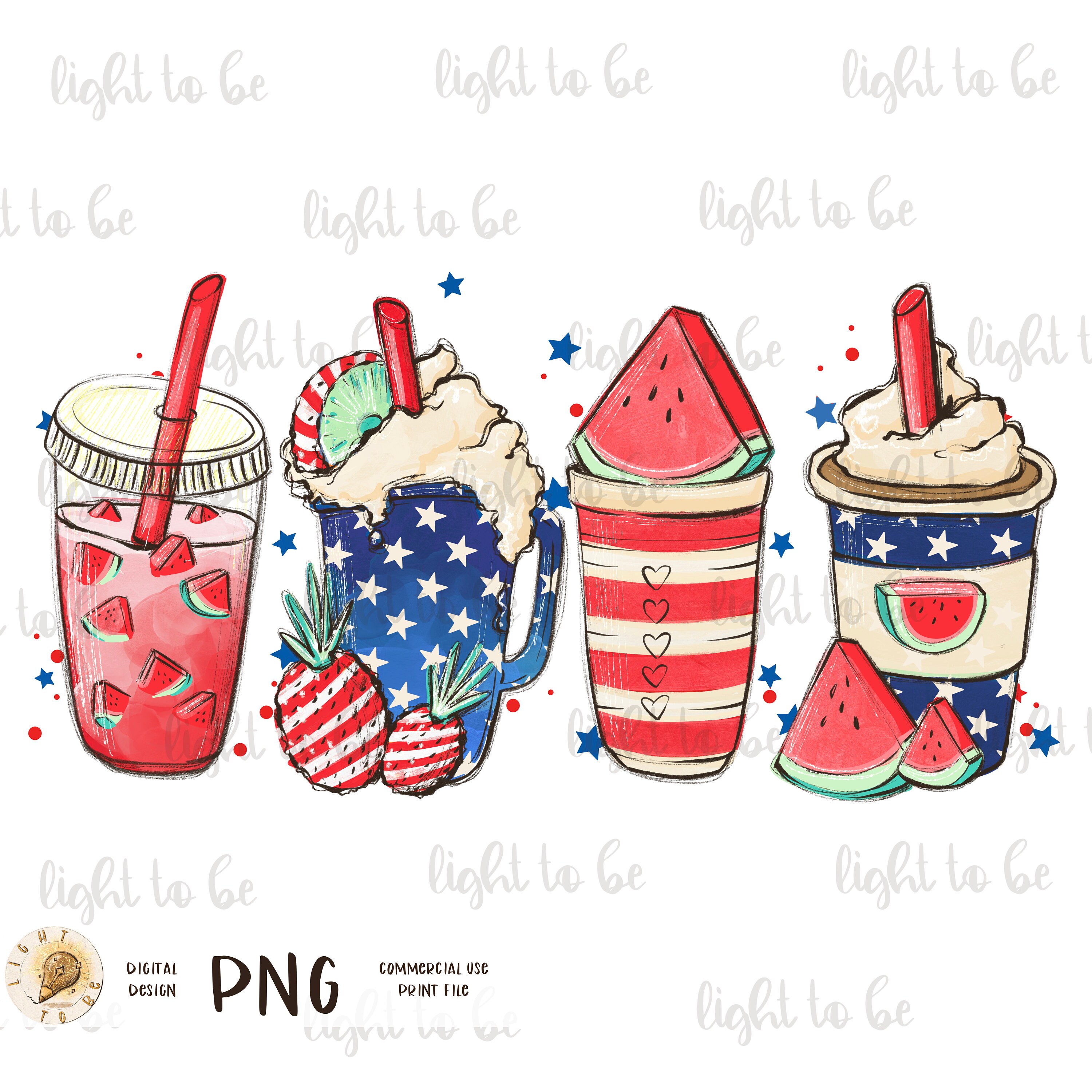 4th of July Coffee Independence PNG USA America Coffee Latte - Etsy