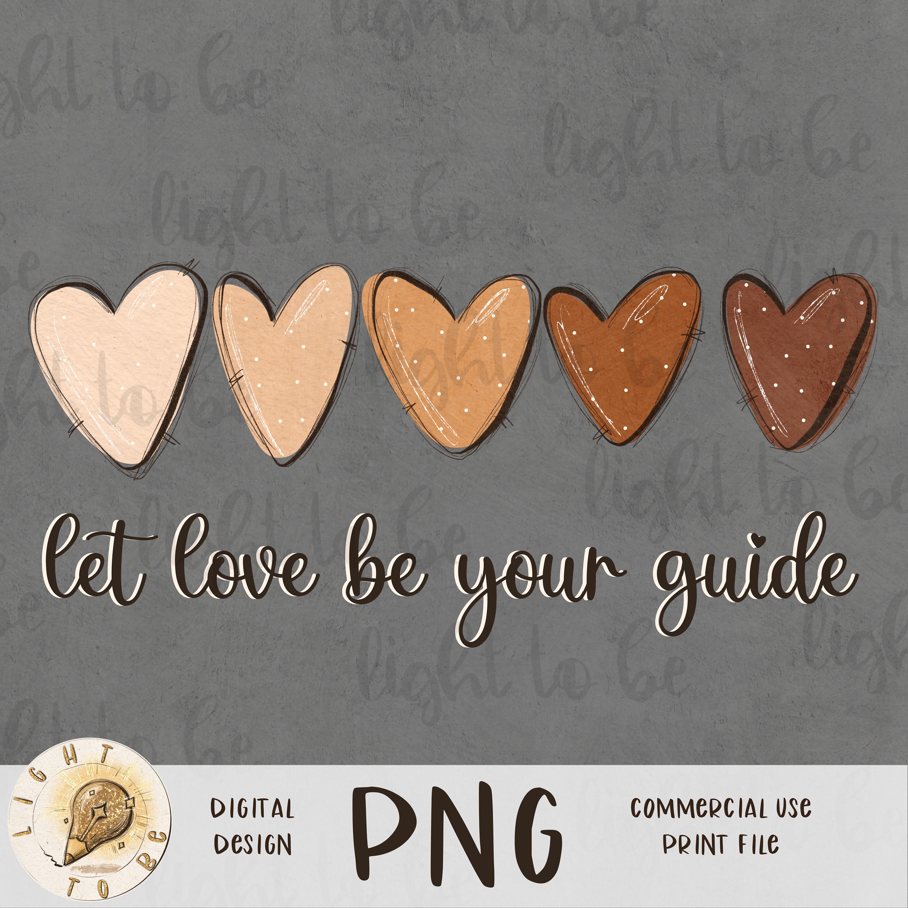 Let Love Be Your Guide PNG Skin Colors Live Matters Harts | Etsy