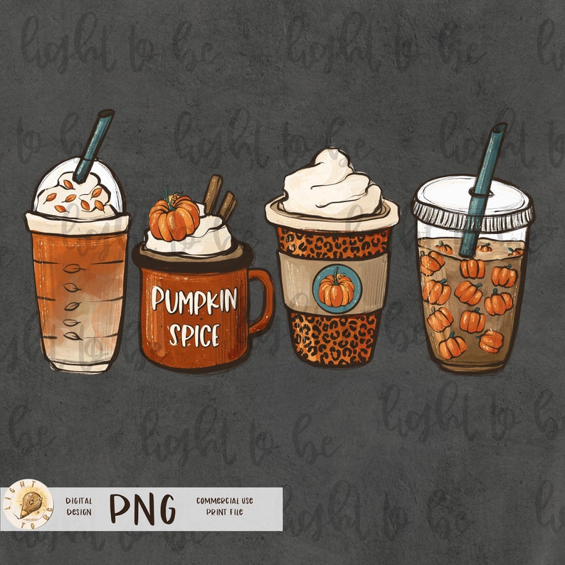 Pumpkin Spice PNG Latte Fall Coffee Thanksgiving Warm Cozy - Etsy