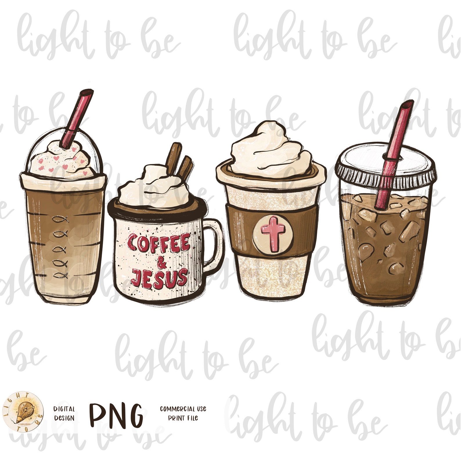 Coffee and Jesus PNG Latte Religious Christian Faith Digital - Etsy