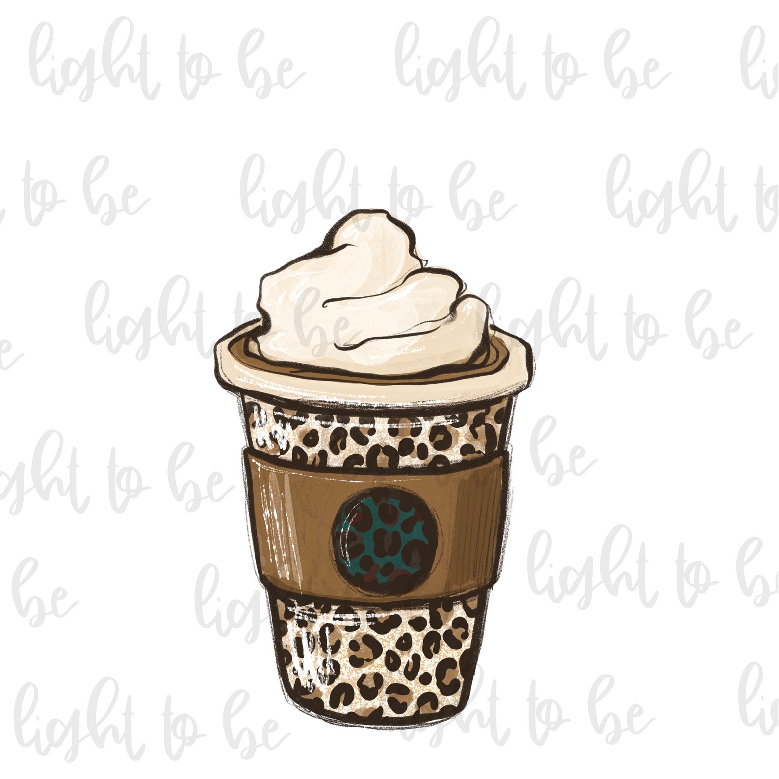 Coffee Latte 4 PNG Iced Coffee Cute Funny Cheetah Leopard - Etsy