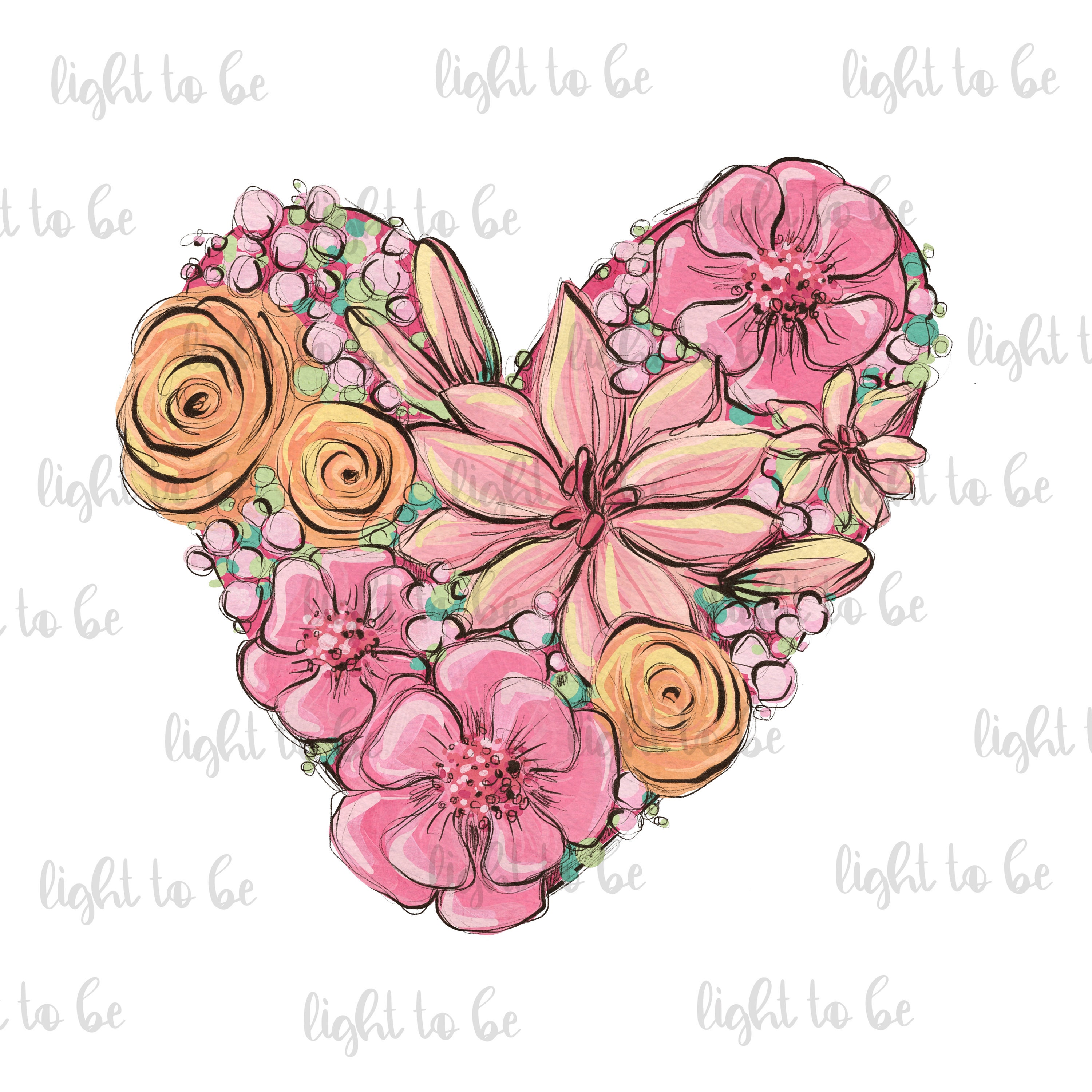Flower Hart PNG We Love Because He First Loved Us PNG Jesus | Etsy