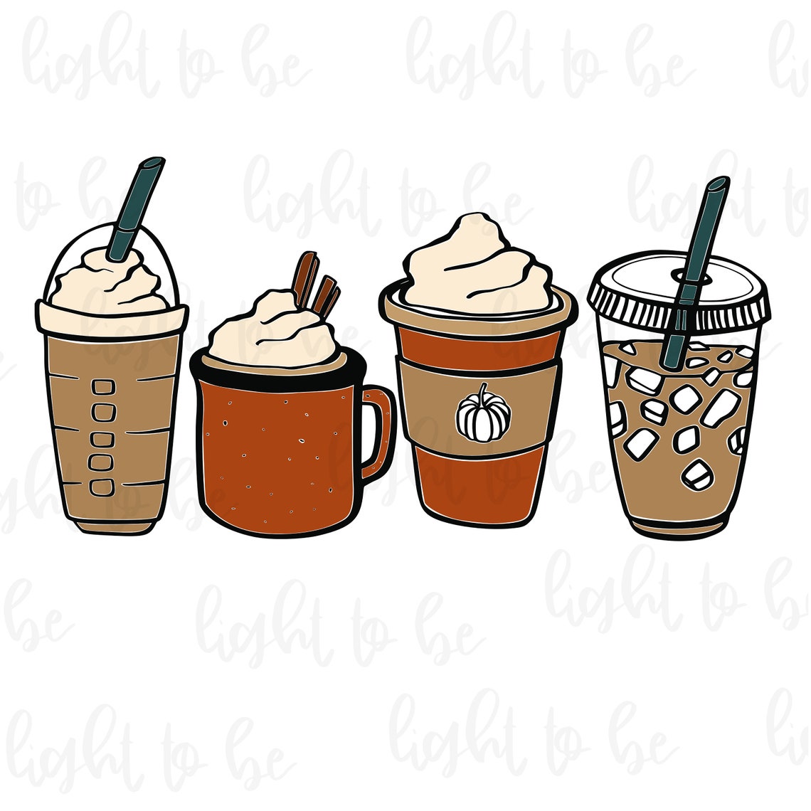 Fall Coffee SVG Orange Pumpkin Latte PNG Warm Cute Funny - Etsy