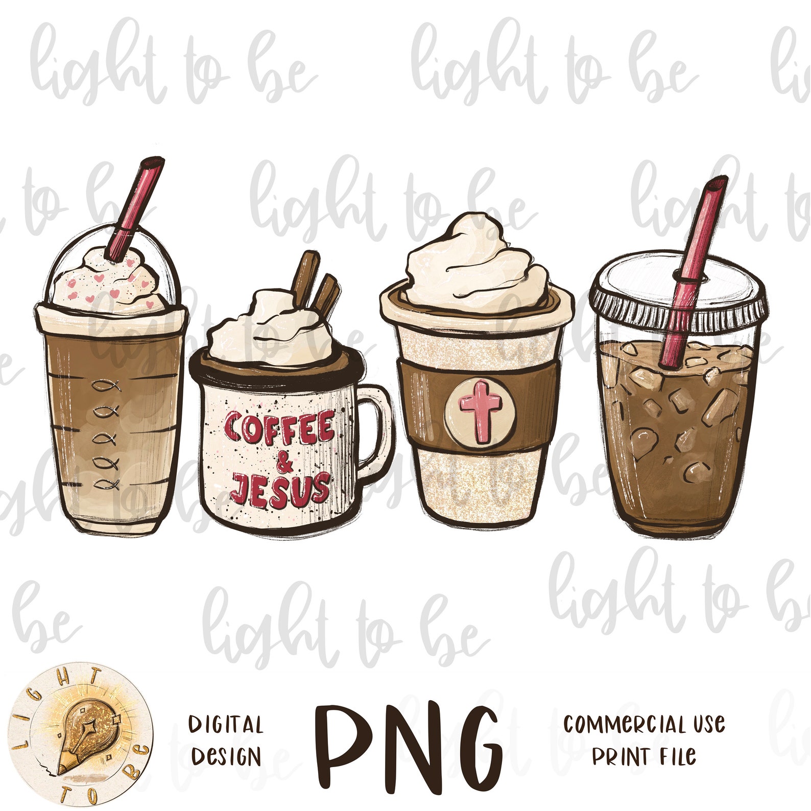 Coffee and Jesus PNG Latte Religious Christian Faith Digital - Etsy