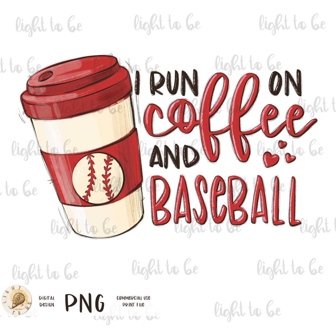 I Run on Coffee Baseball PNG Game Day Gift Sport Latte Cute - Etsy